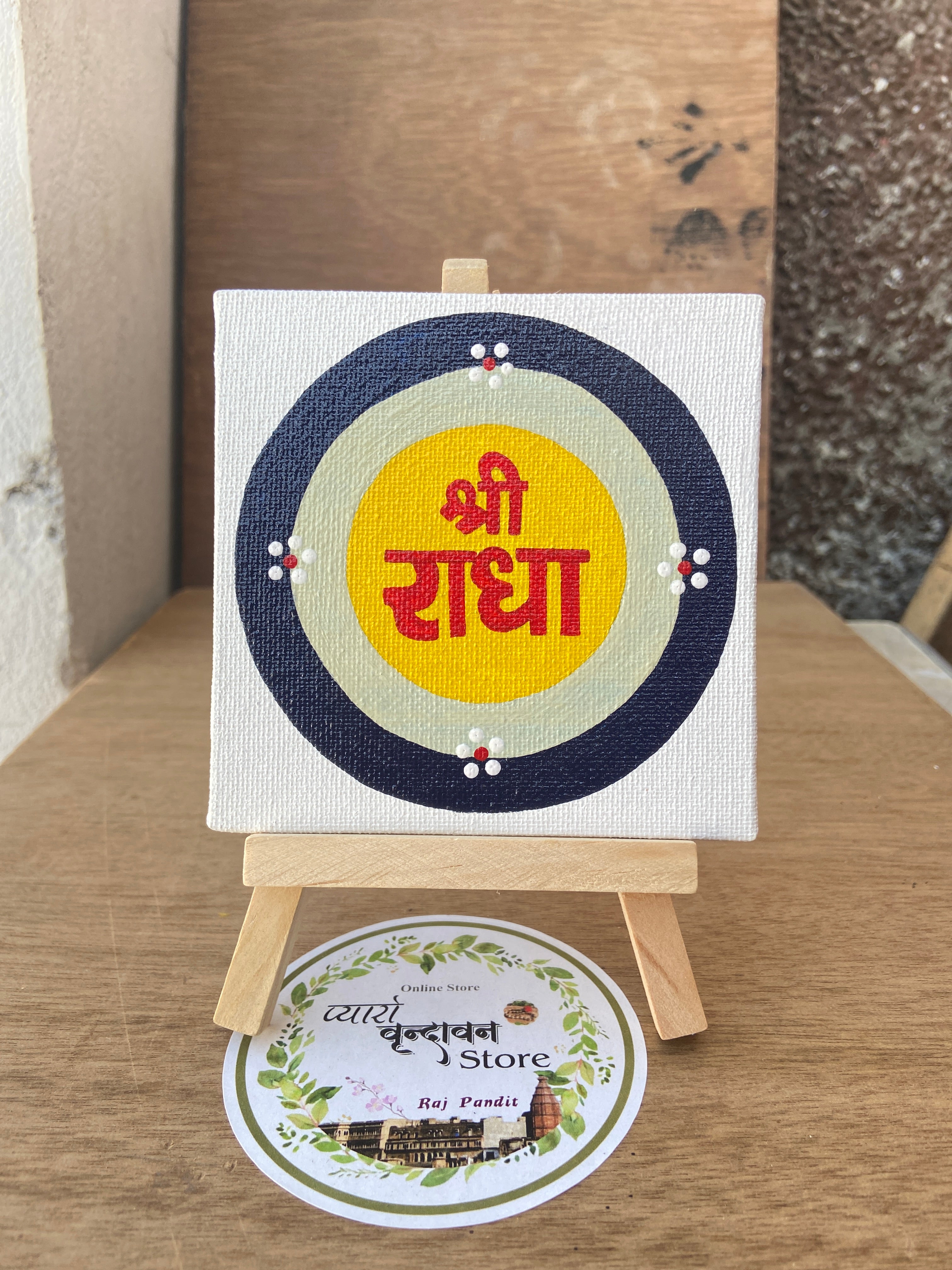 Hand Painted [ 4/4]Inch Shree Radha Naam Painting With Stand – Pyaro ...